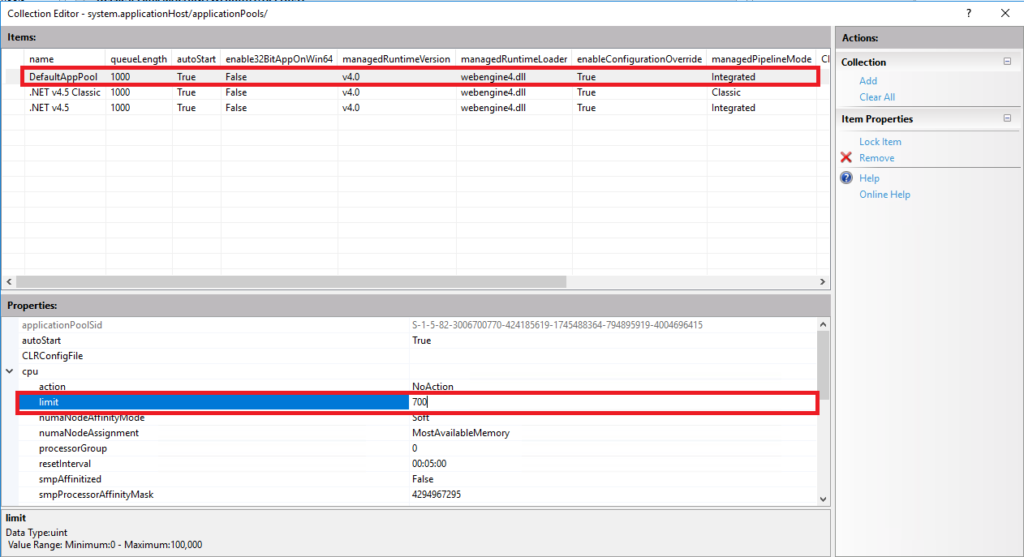 Cpu Limit In Iis Application Pools Limitation Cpu Des Application Pools Iis Laurent Van
