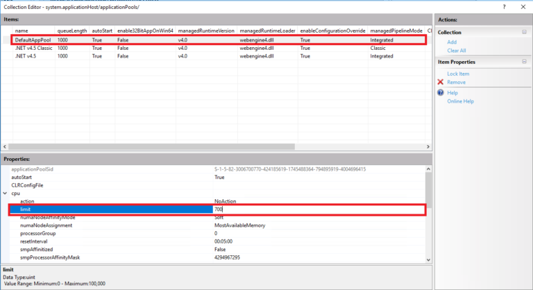 CPU Limit in IIS Application Pools / Limitation CPU des Application Pools IIS – Laurent VAN ...